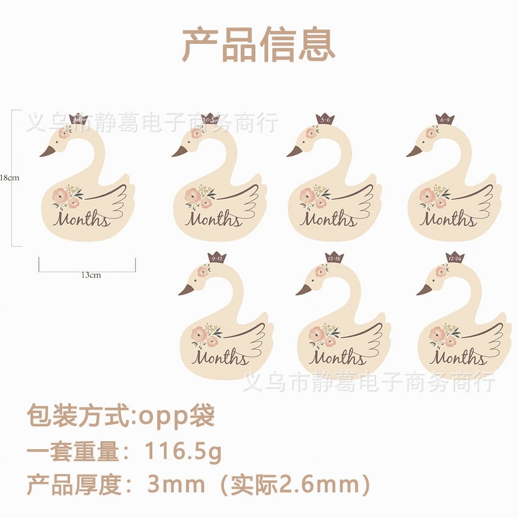 ITSELFER 7pcs Adorable Swan-Shaped Wooden Closet Dividers Cartoon Swan ...
