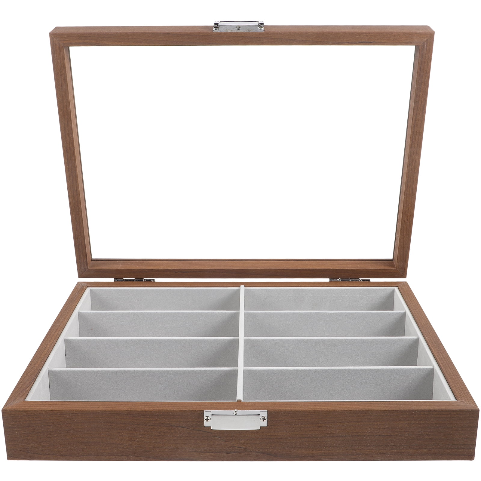 HEMOTON Wooden Eyeglass Box with 8 Slots for Sunglasses Storage and ...