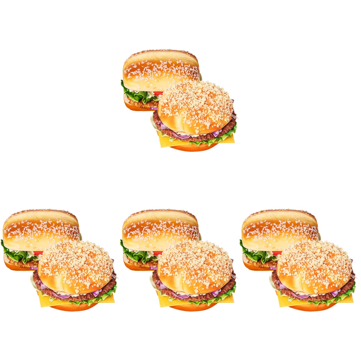 ITSELFER 8 pcs Artificial Simulation Burger Model Fake Burger Decors ...