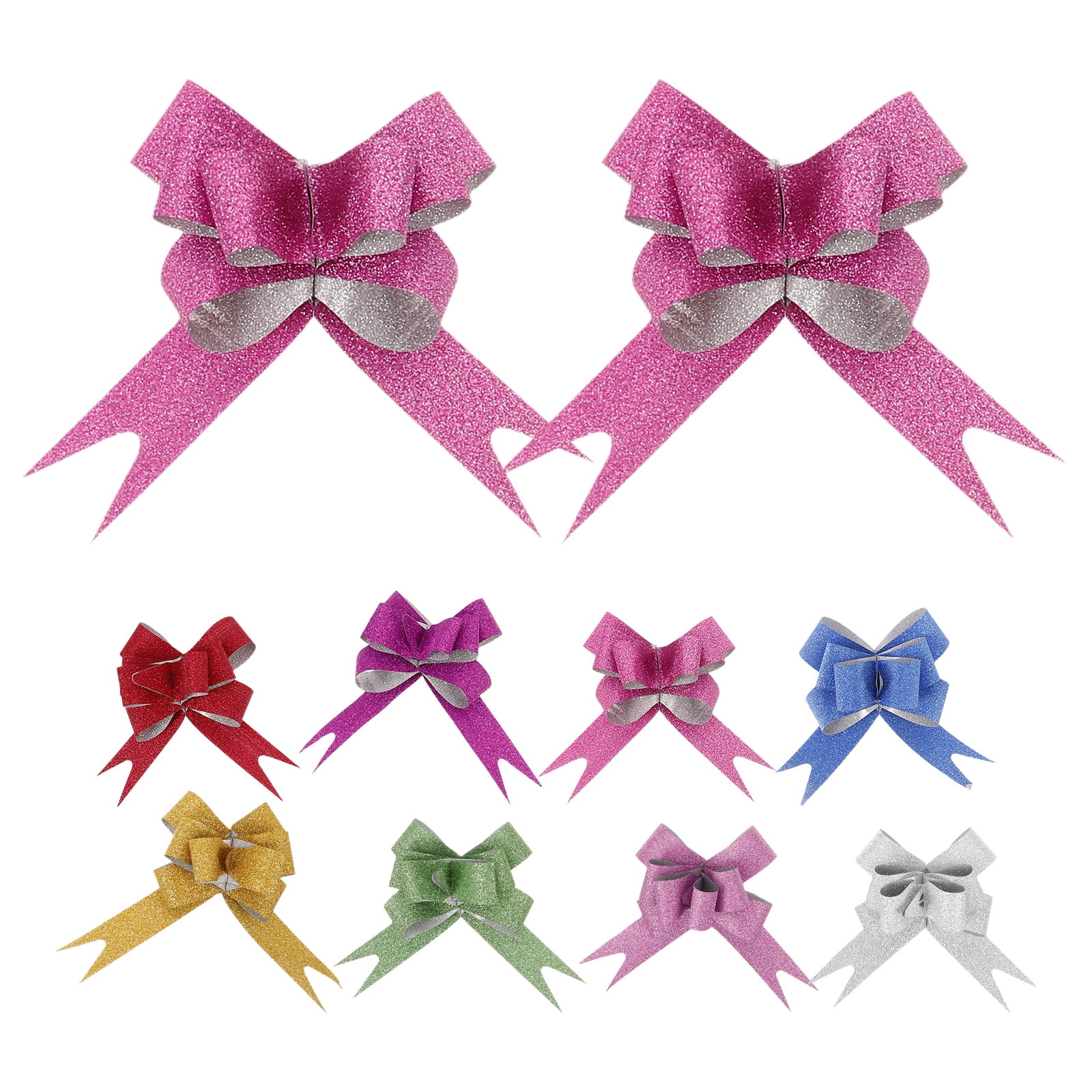 ITSELFER 80pcs Large Plastic Pull Bows Birthday Bows Wrapping Bows ...