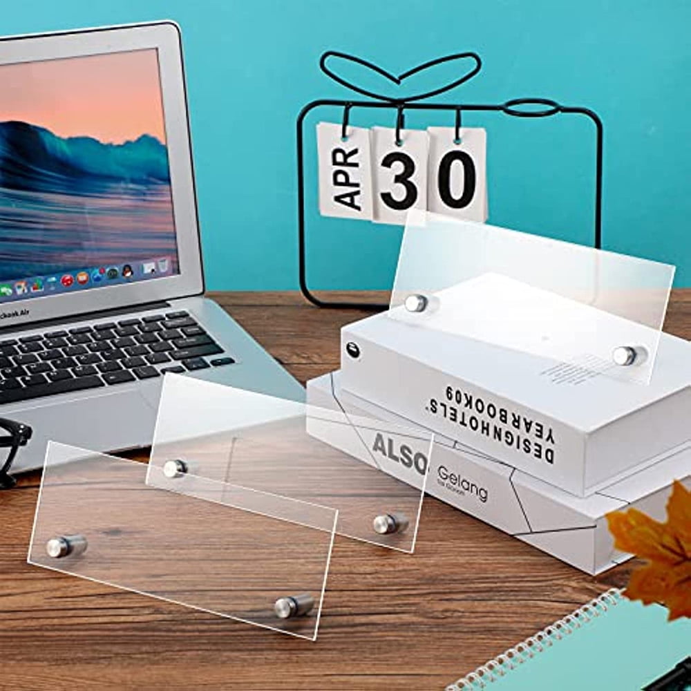 HEMOTON Hemoton Clear Acrylic Reusable Name Plate Office Desk Sign 1 ...