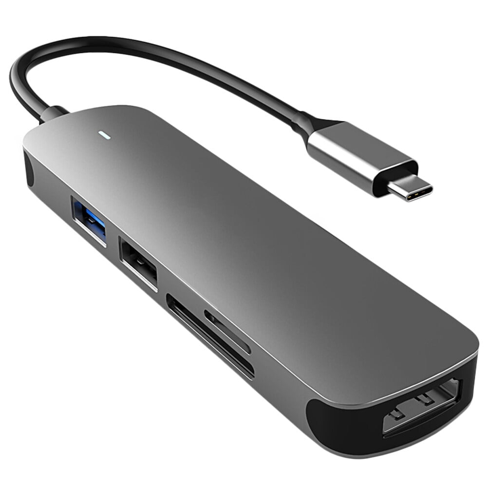 ITSELFER Aluminum Alloy USB Hub 5-in-1 Hub Dock Station for Computer ...