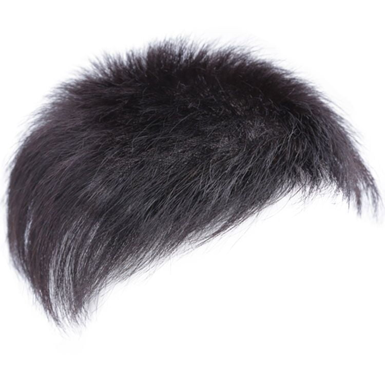 ITSELFER Black Short Hair Wig Men Hair Topper Natural Black Short Men ...