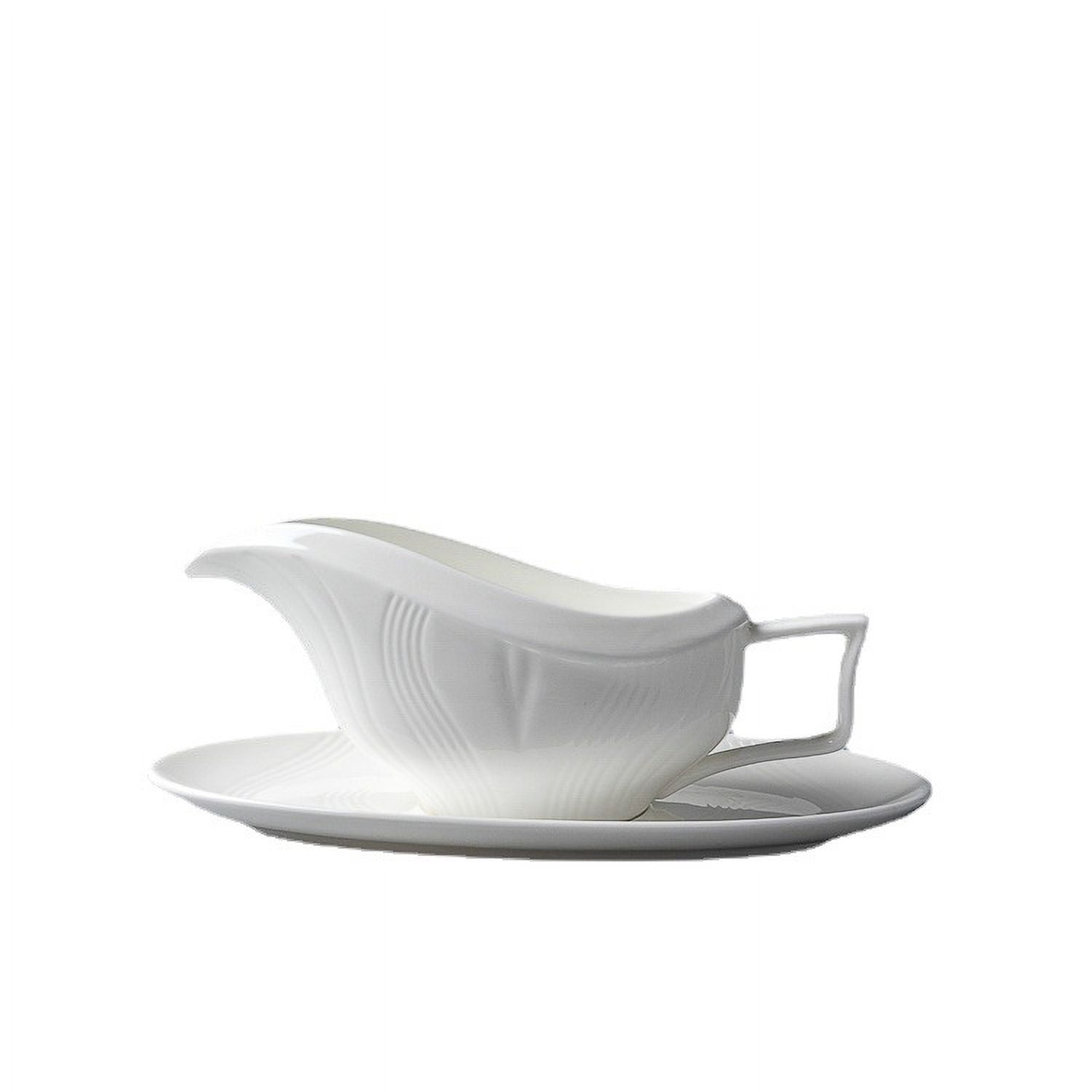 ITSELFER Ceramic Gravy Boat with Saucer 250 ml Sauce Jug Coffee Milk ...