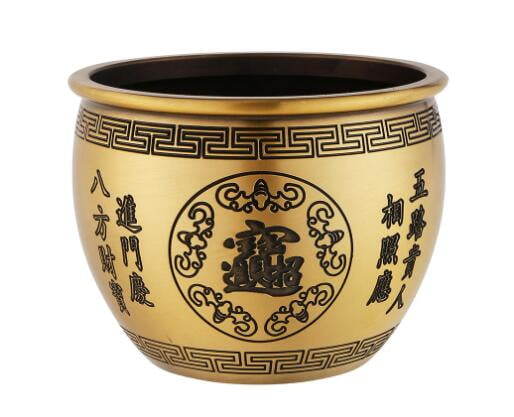 ITSELFER Chinese Brass Fortune Bowl Traditional Feng Shui Treasure ...