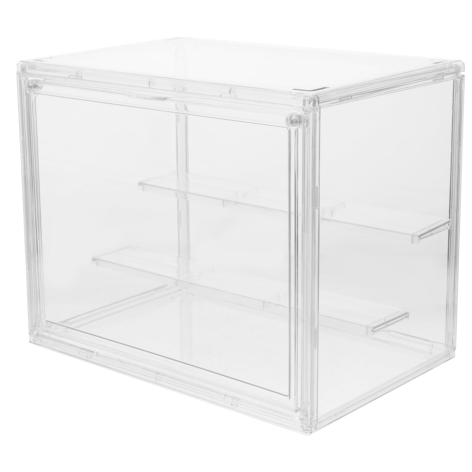 ITSELFER Clear Display Case Figures Acrylic Storage Box With Divider ...