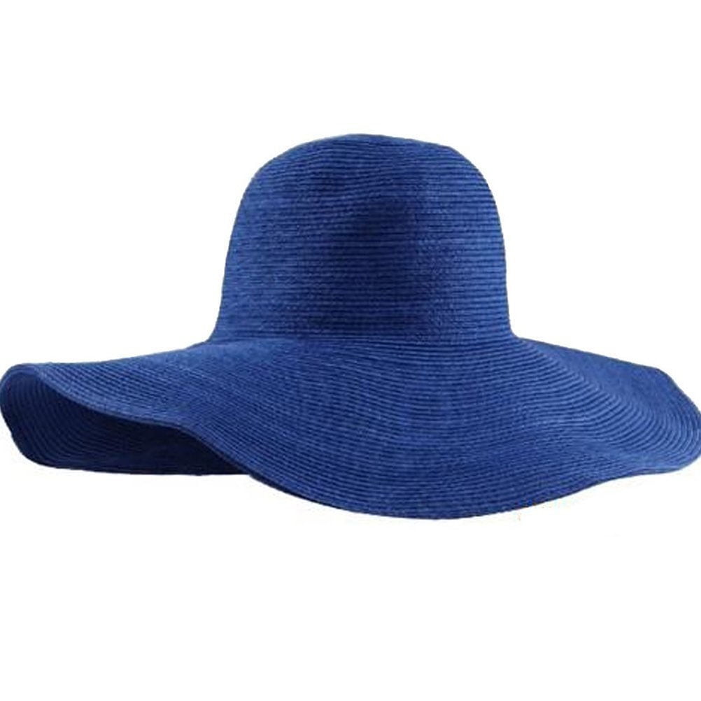 ITSELFER Fashion Folding Women' Floppy Brim Summer Sun Hat Beach Straw ...