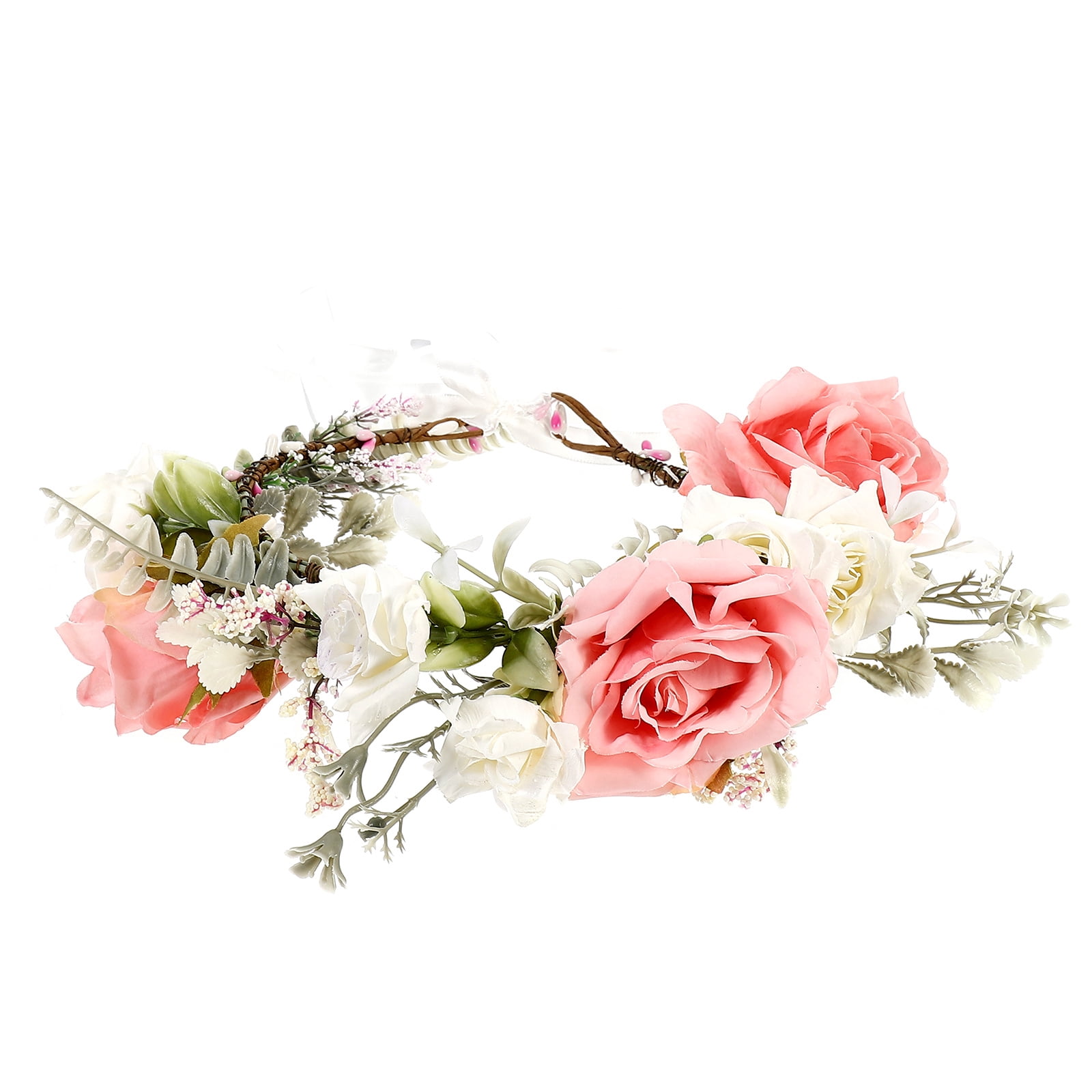 ITSELFER Floral Wreath Wedding Head Garland Bridal Bridesmaids Headband ...