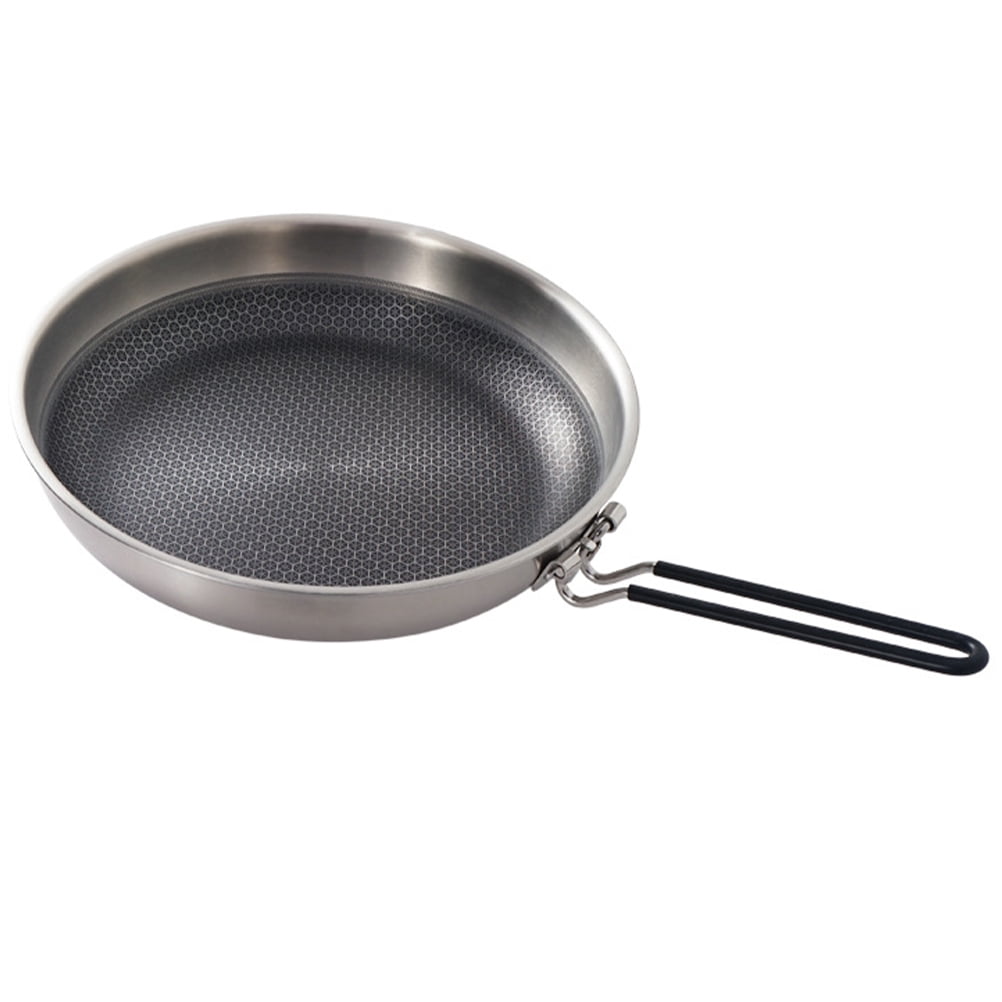 ITSELFER Folding Handle Outdoor Frying Pan Camping Picnic Backpacking ...