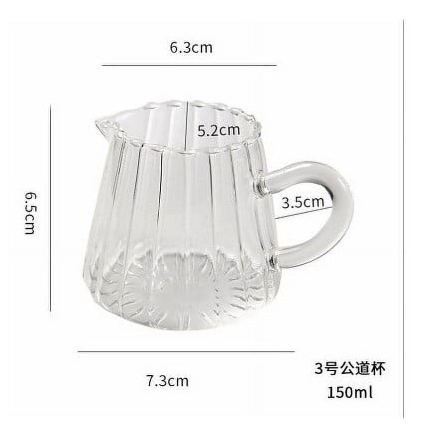 ITSELFER Glass Creamer Pitcher Small Milk Pitcher Glass Milk Cup Milk ...