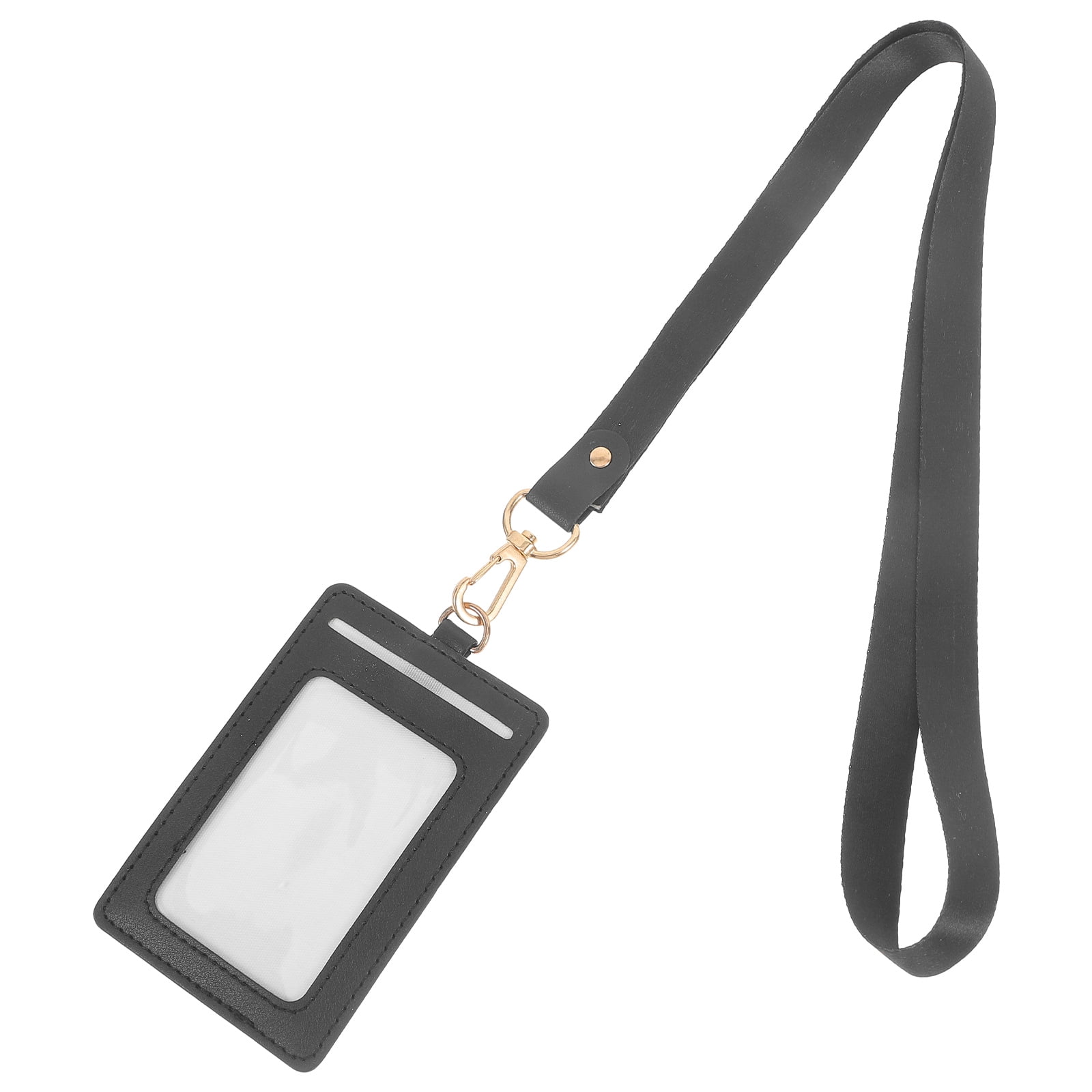 ITSELFER ID Card Sleeve with Lanyard Reusable Badge Protector Card ...