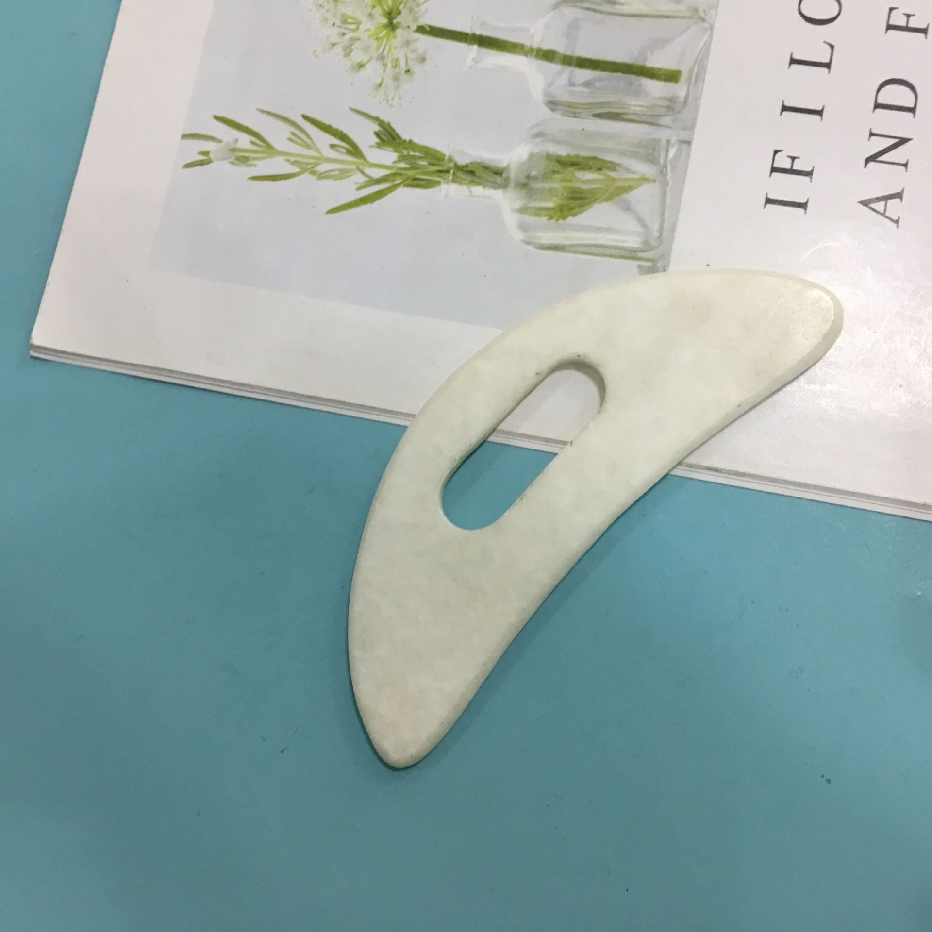 ITSELFER Jade Stone Gua Sha Massage Tools with Handle Face Gua Sha ...