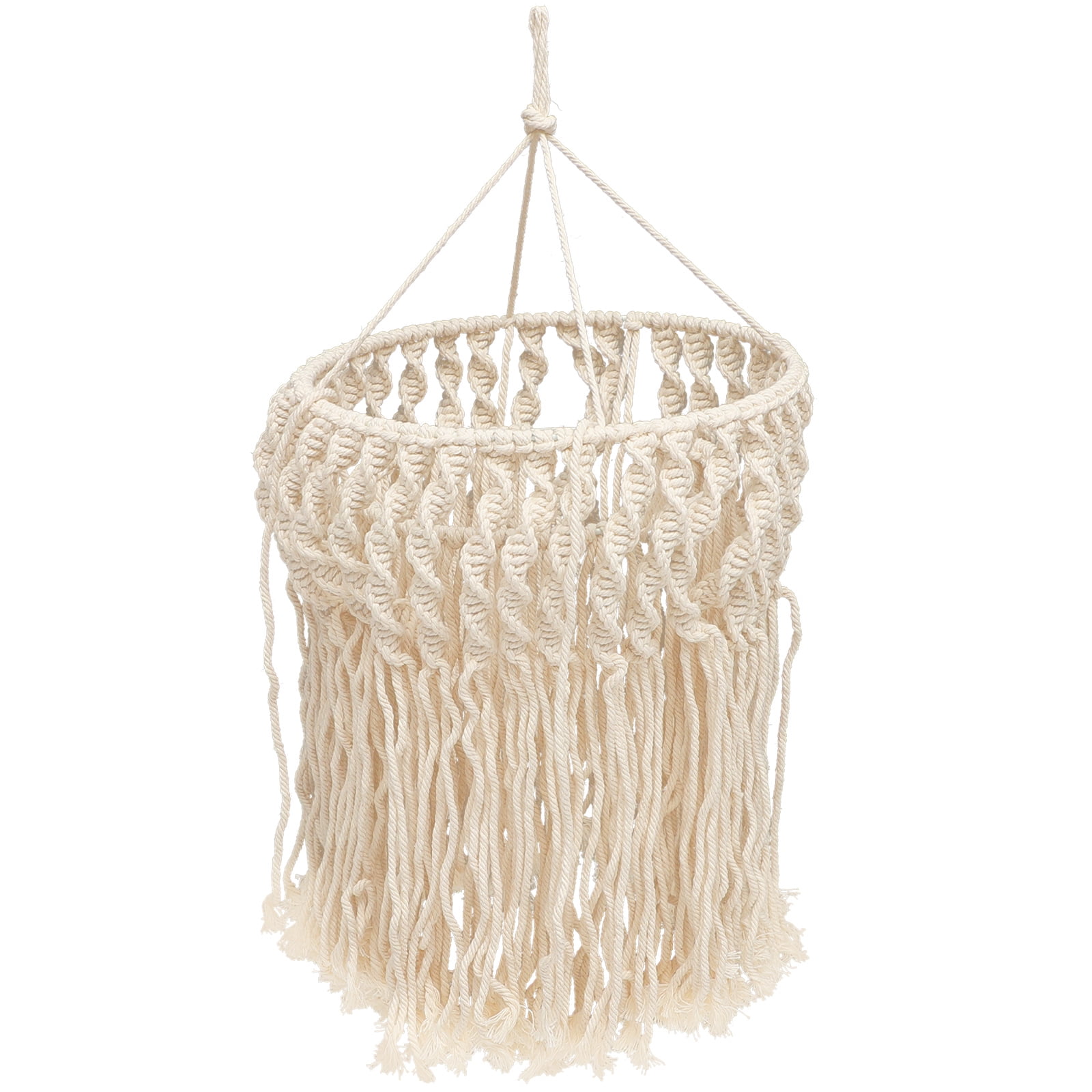 ITSELFER Macrame Lamp Shade Pendant Light Cover Bohemian Style Weaving ...