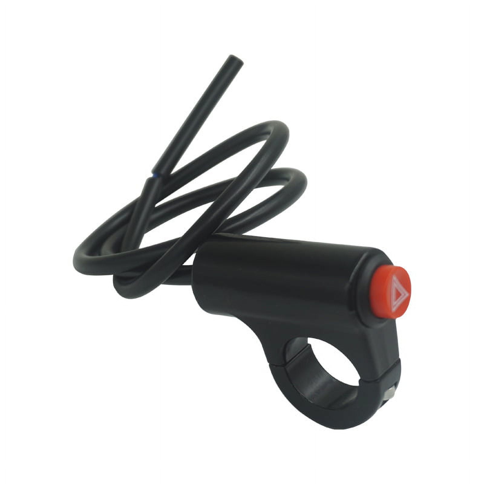 ITSELFER Motorcycle Handle Bar Mount Warning Light Switch ON-OFF Handlebar Switches Red Button ...