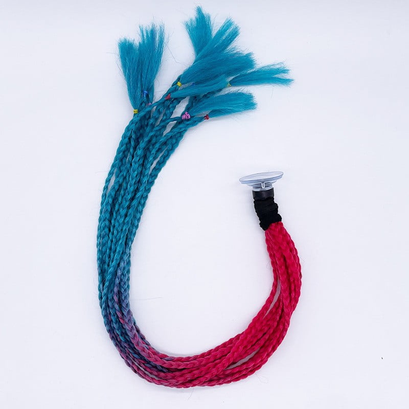 ITSELFER Motorcycle Helmet Braid Ponytail with Suction Cup Colorful ...