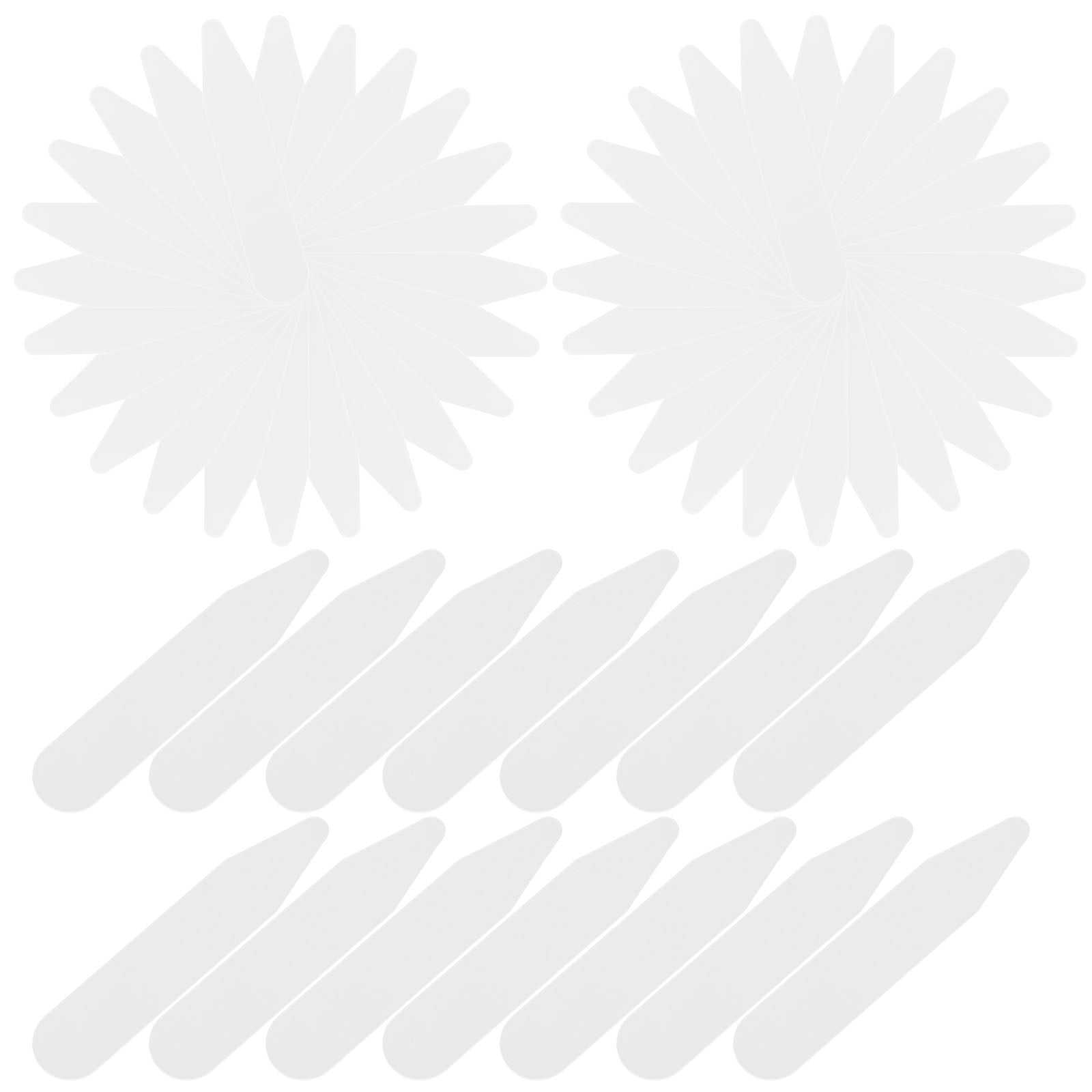 HEMOTON Plastic Collar Stays for Mens Dress Shirts 100pcs White Collar ...