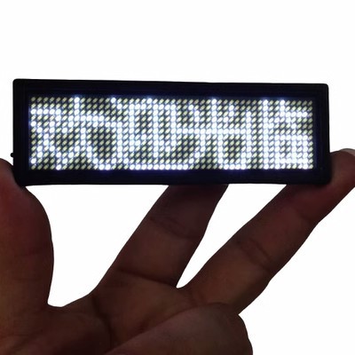 ITSELFER Rechargeable LED Name Tag With Programmable Display For Ktv ...