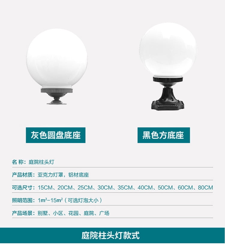 ITSELFER Replacement Lamp Shade Acrylic Globe Lampshade Outdoor ...