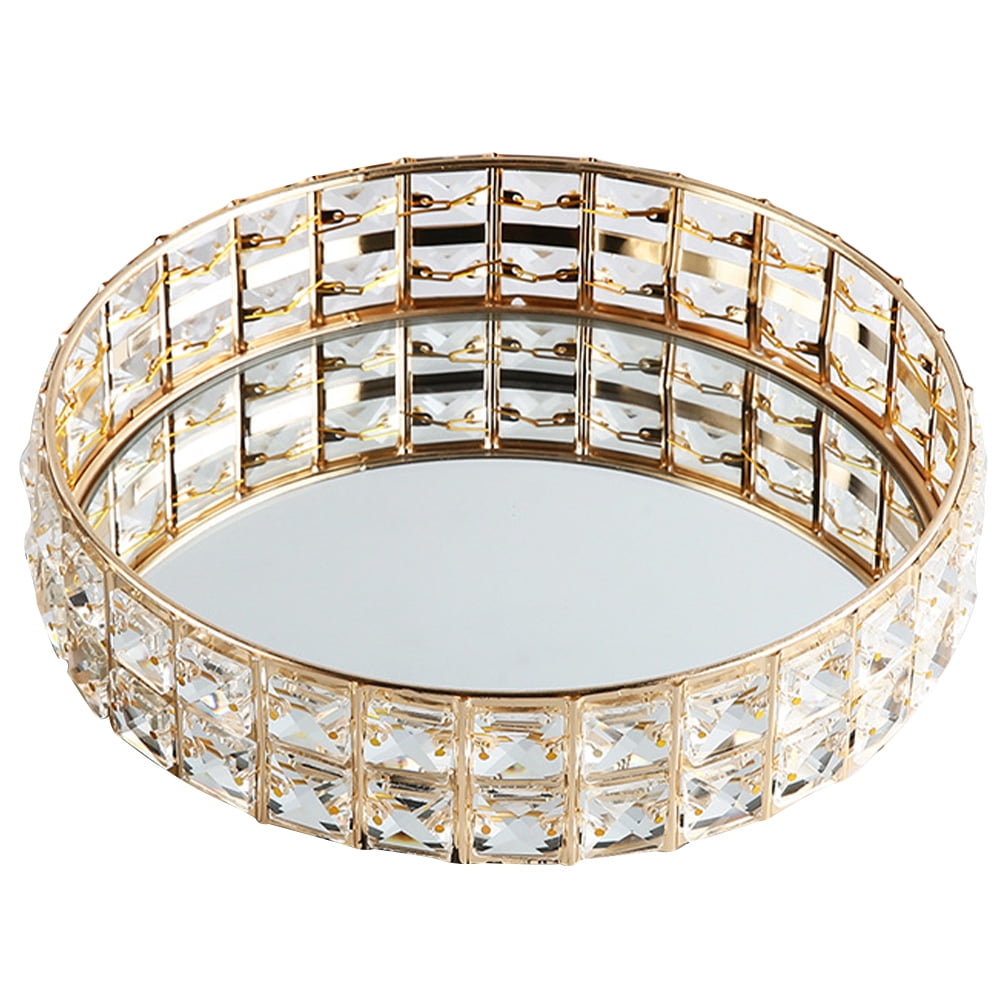 ITSELFER Round Snacks Tray Household Candy Nut Dish Glass Plate Snack ...