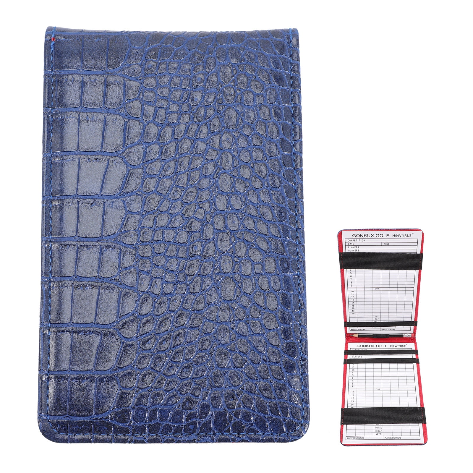 RENACLIPY Portable Golf Scorebook PU Scorecard Keeper Blue for Record ...
