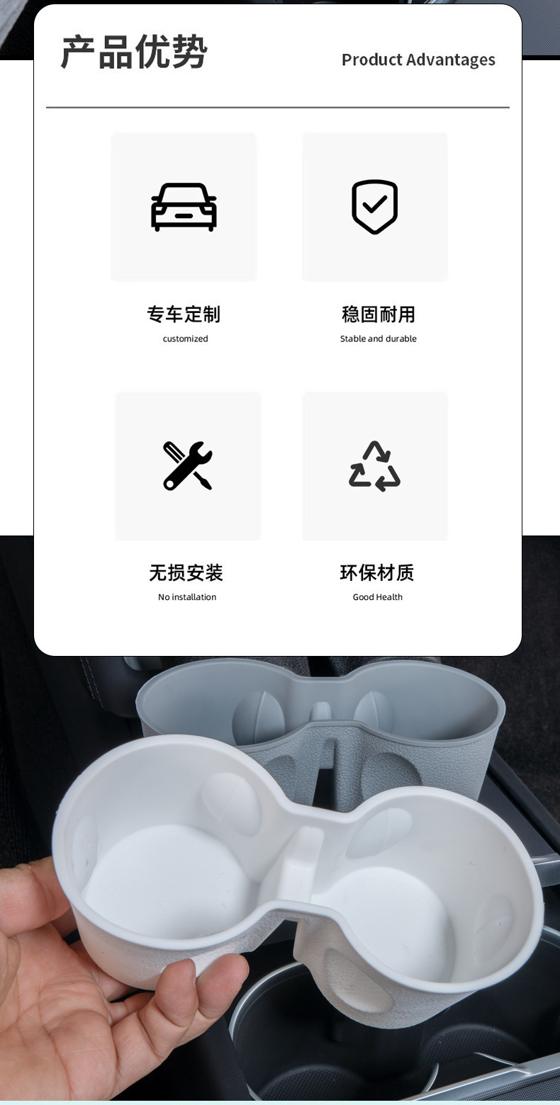 ITSELFER Silicone Cup Holder Insert Compatible for Model 3 Refresh ...