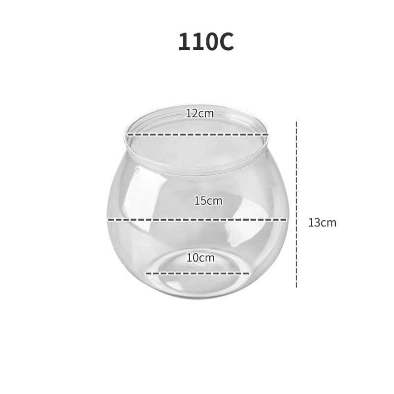 ITSELFER Small Fish Bowl for Clear Viewing Shatterproof Desktop Small ...