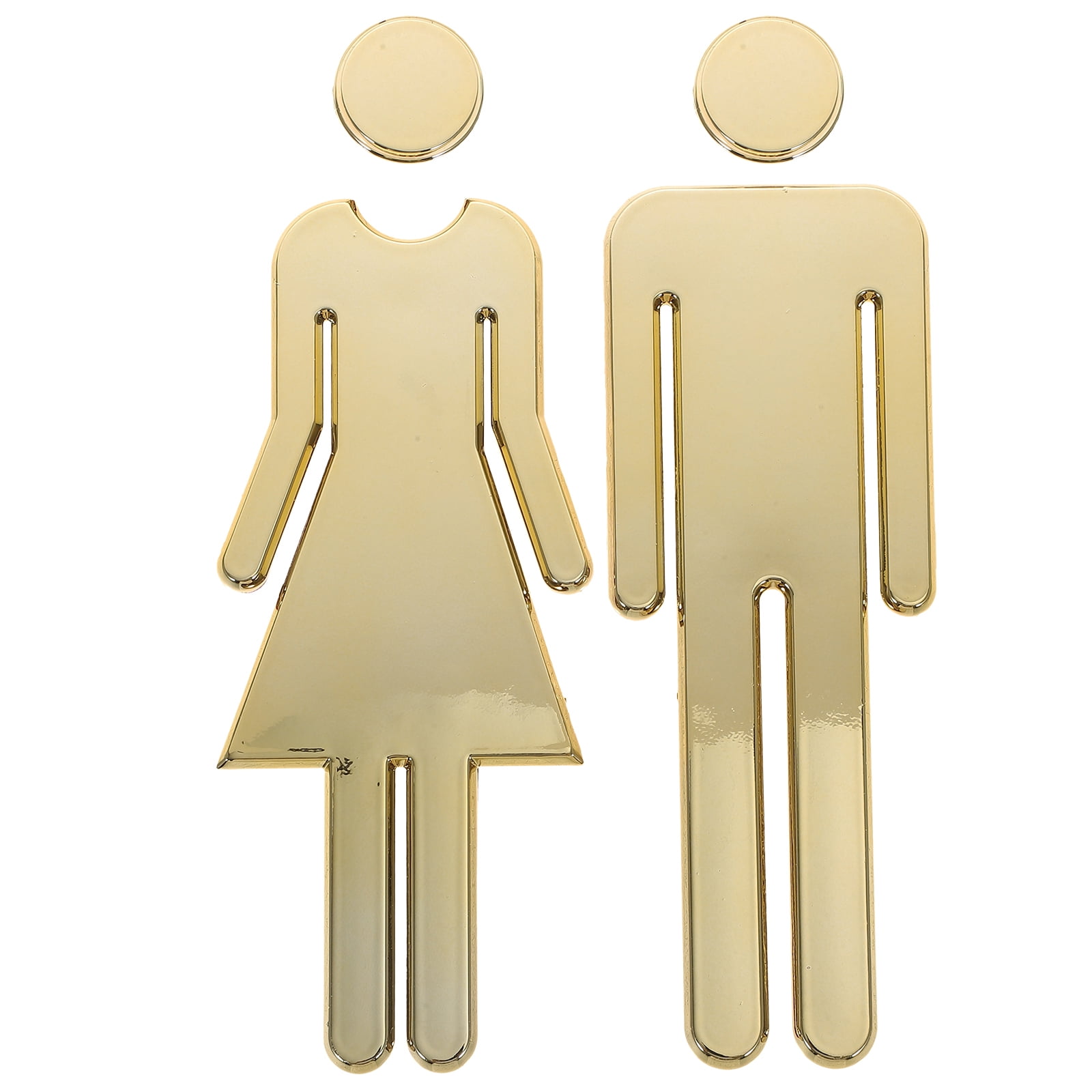 ITSELFER Stainless Steel Men's And Women's Bathroom Sign Figure Set Men ...