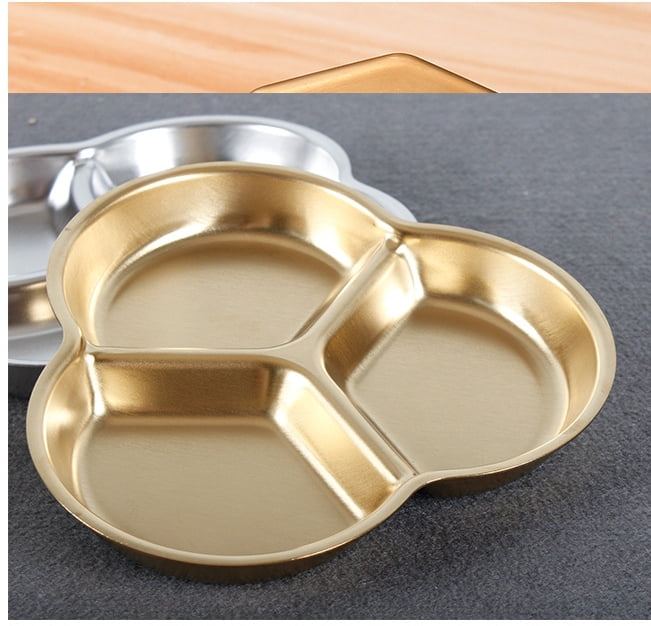 ITSELFER Stainless Steel Seasoning Dish Saucer Plate Divided Seasoning ...