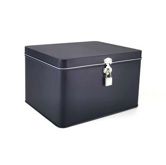 ITSELFER Vintage Letter Paper Box with Lock Decorative Iron Box Square ...