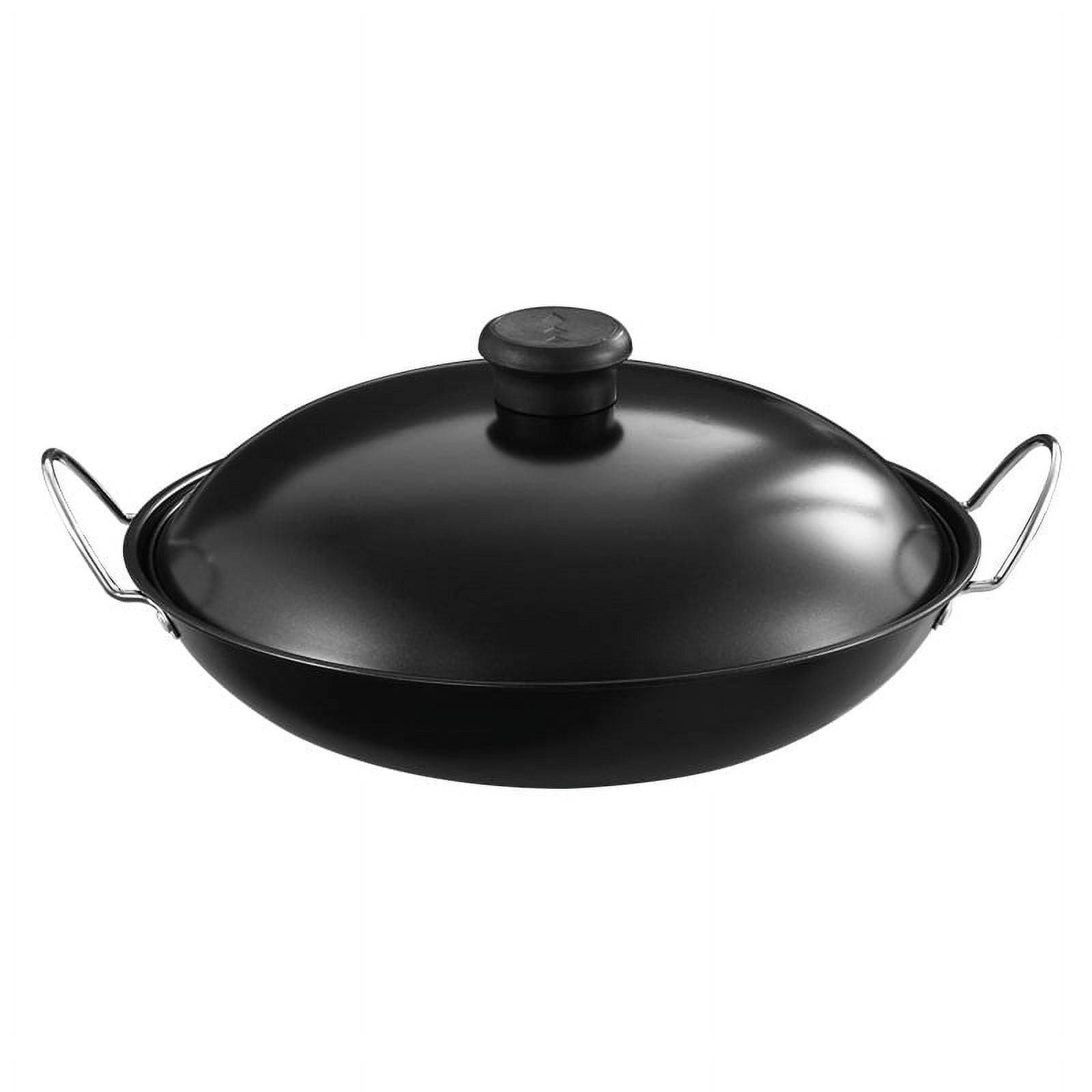 ITSELFER Wok Iron Cooking Wok 9 Inch Household Iron Wok Double Handle ...