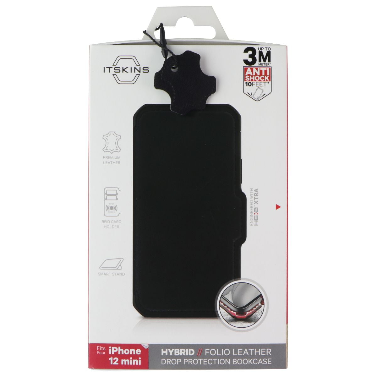 ITSKINS Hybrid // Folio Leather Wallet Case for Apple iPhone 12 Mini ...