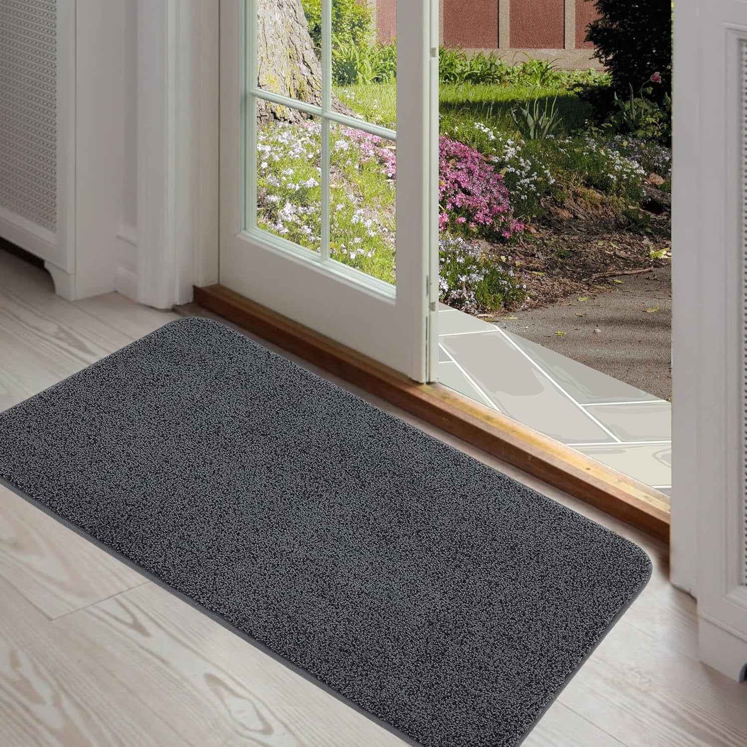ITSOFT Absorbent Doormat, Dirt Trapper Mat for Muddy Shoes and Pets ...