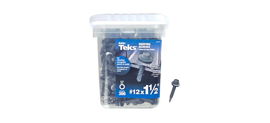 ITW Brands 21422 12 x 15 in. Metal Hex Head Teks Roofing Screws ...