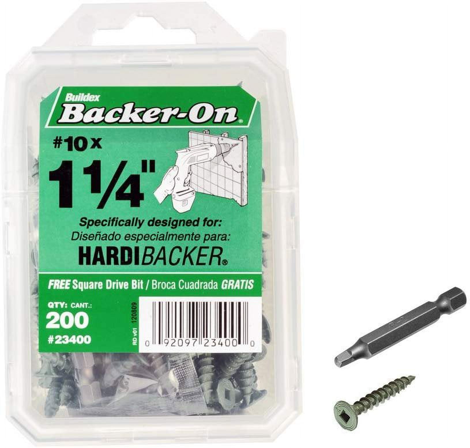 ITW Brands 23400 Series 200PK10x1-1/4Back Screw, Zinc Plated - Walmart.com