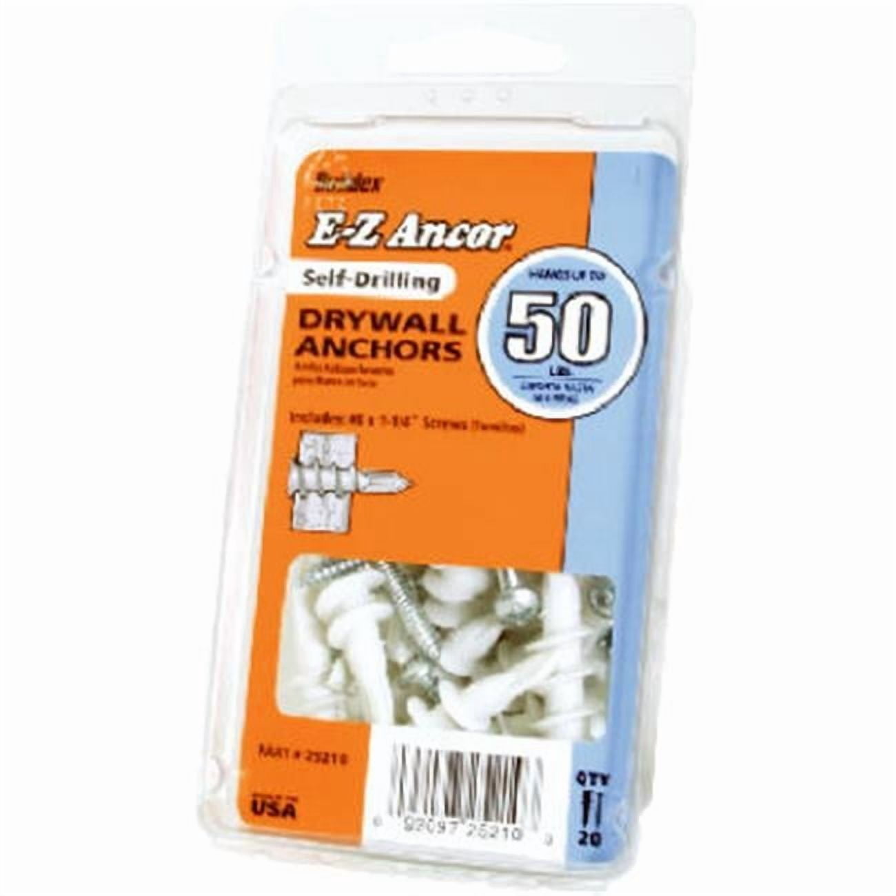 ITW Brands 25210 No. 50 Drilling Plastic Drywall Anchors Pack of 6 ...