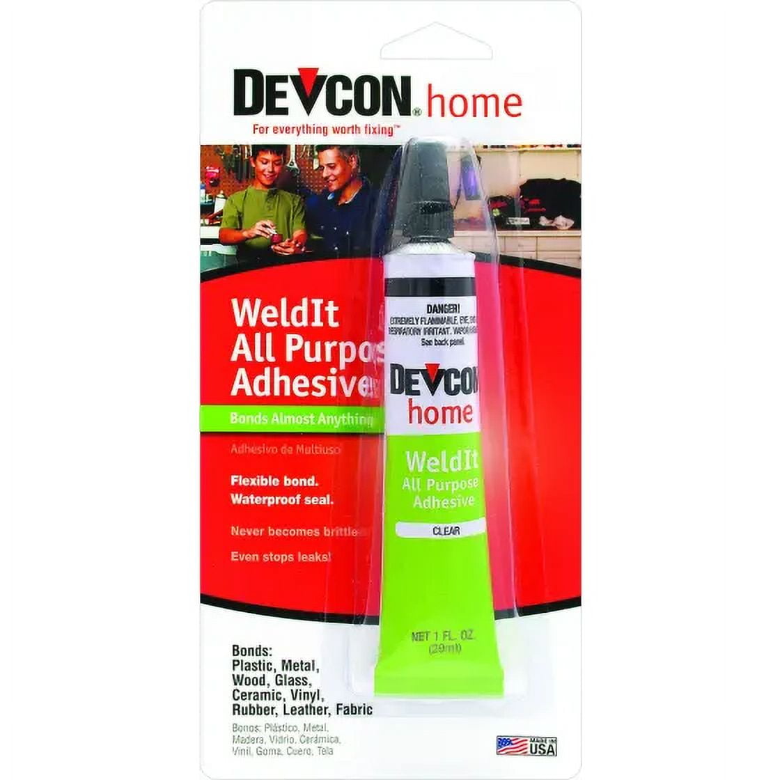ITW Devcon 18245 Devcon Household Cement, Liquid, Ketone, Clear, 1 ...