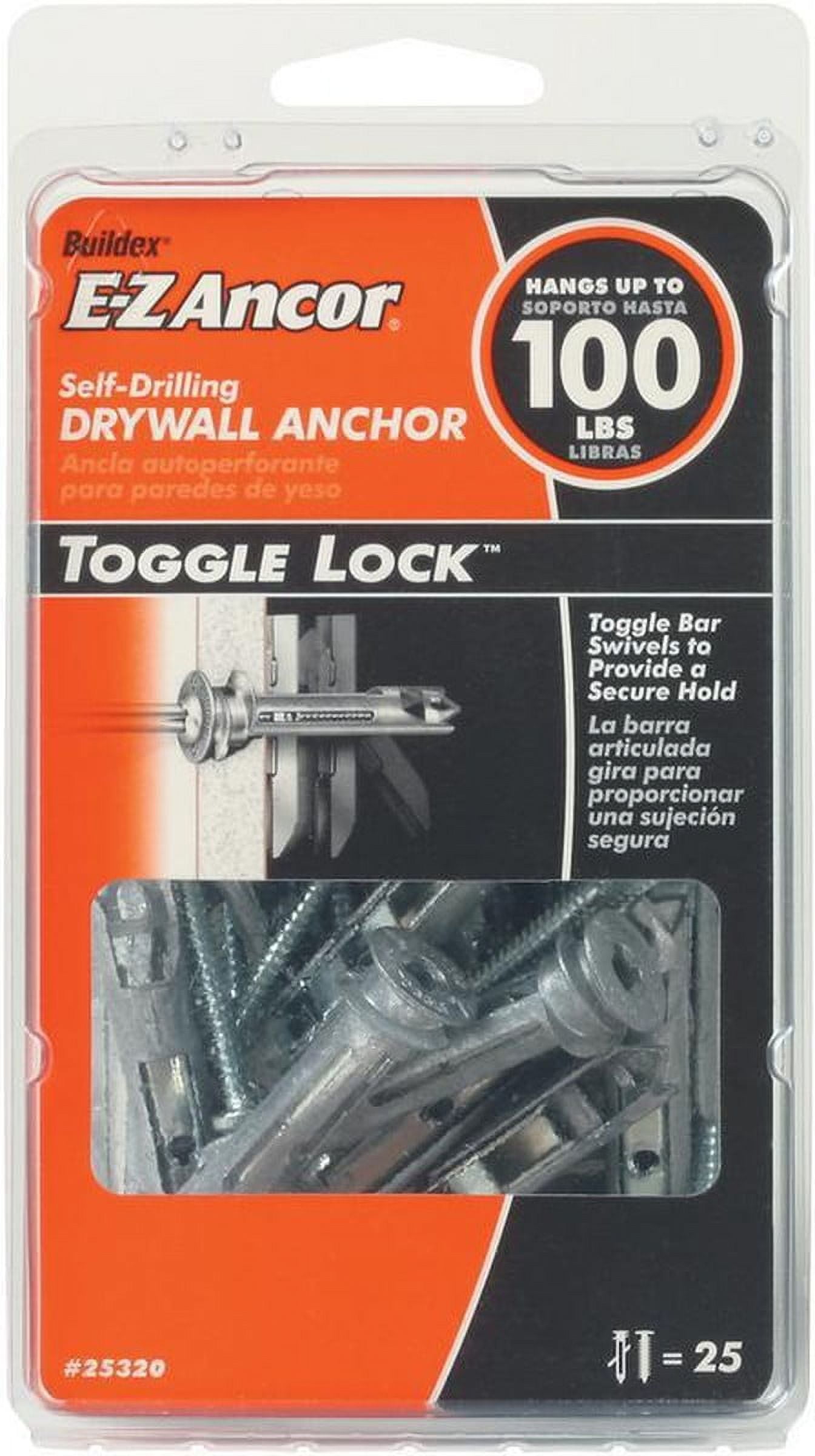 ITW E-Z Ancor 25320 - Toggle Lock 100 lb. Self-Drilling Drywall Anchor ...