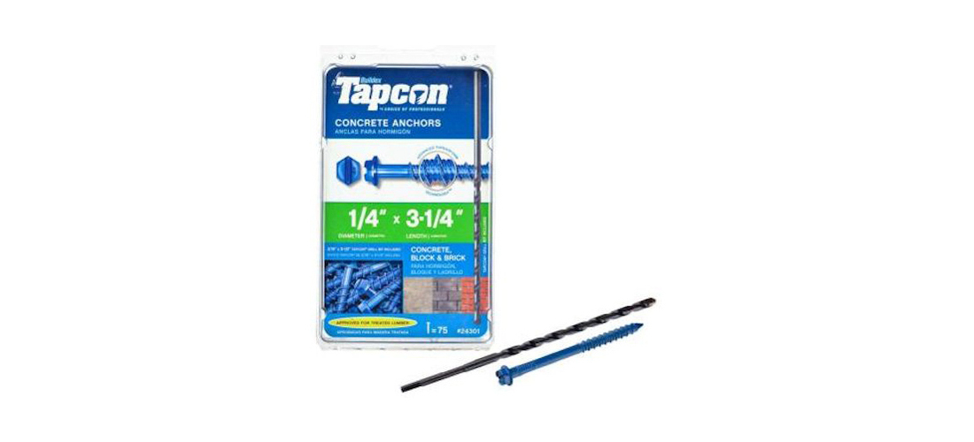 Buildex Tapcon 24301 Screw Anchor, Hex, Phillips, Slotted Drive, Steel ...