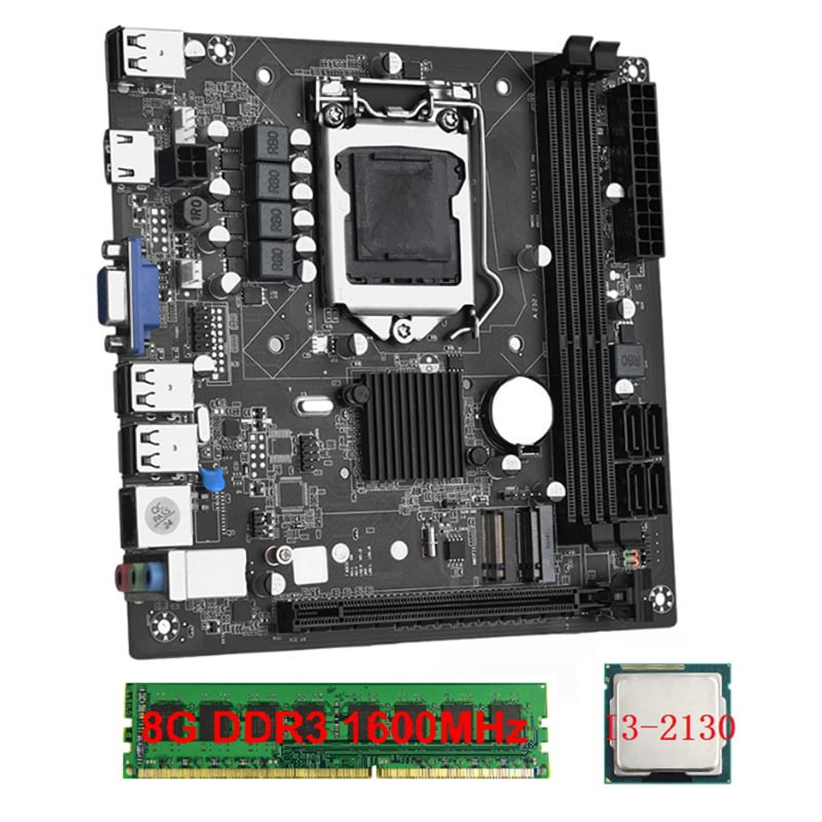ITX H61 Desktop Motherboard +I3-2130 +1X8G DDR3 1600MHz RAM CPU LGA 1155 Support Up to 16GB RAM ...