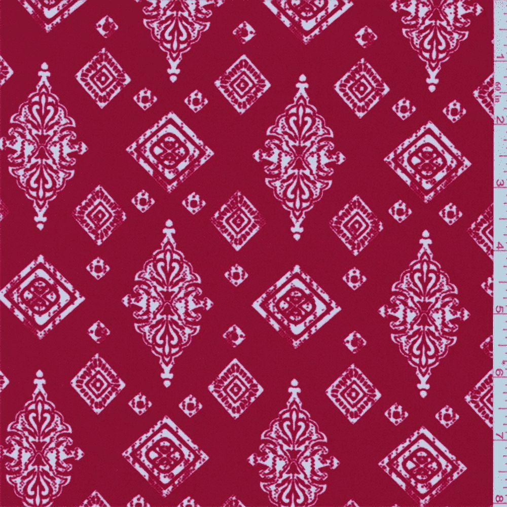 ITY Red/White Baroque Diamond, Fabric By the Yard - Walmart.com