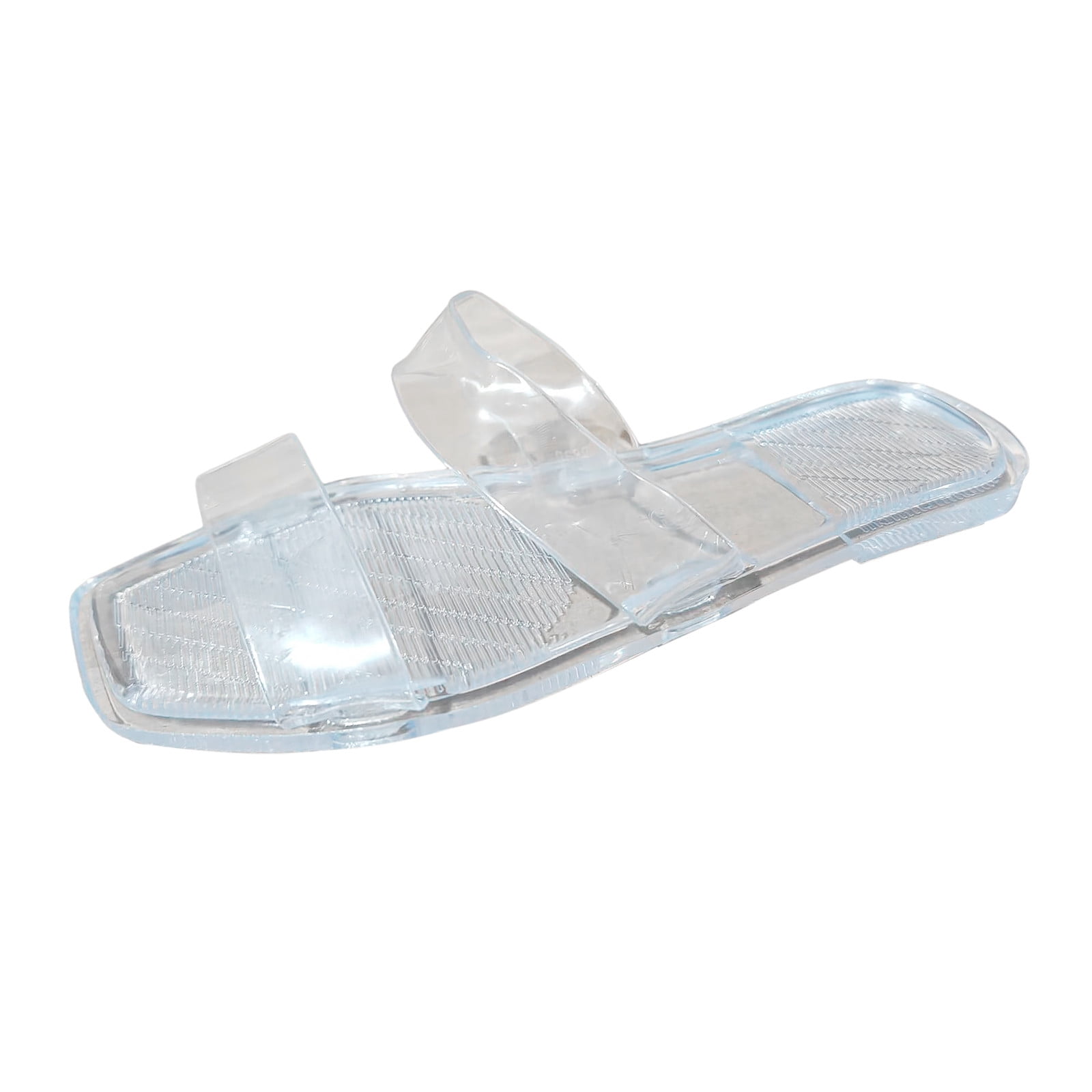 IUJOSY Women's Clear Sandals Double Band Transparent Flat Slides Square ...