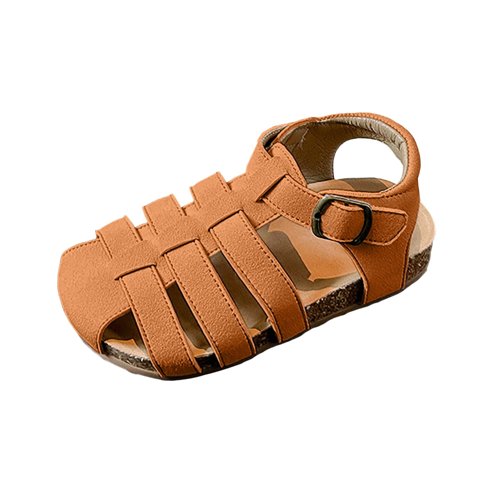 IUJSOY Boys Girls Sandals Toddler Closed Toe Cork Footbed Fisherman ...