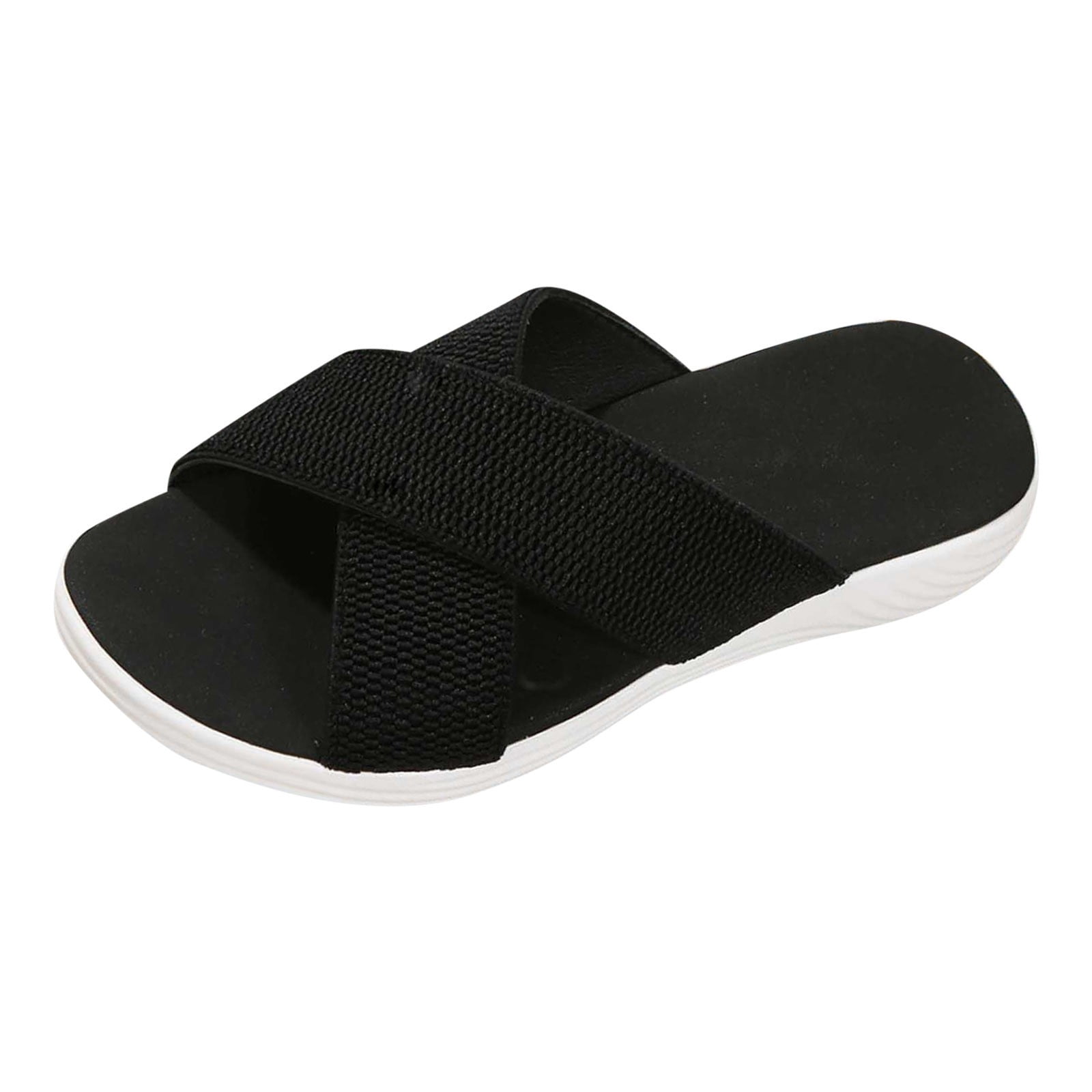 IUJSOY Flat Slide Sandals for Women Slip on Low Wedge Sandals ...