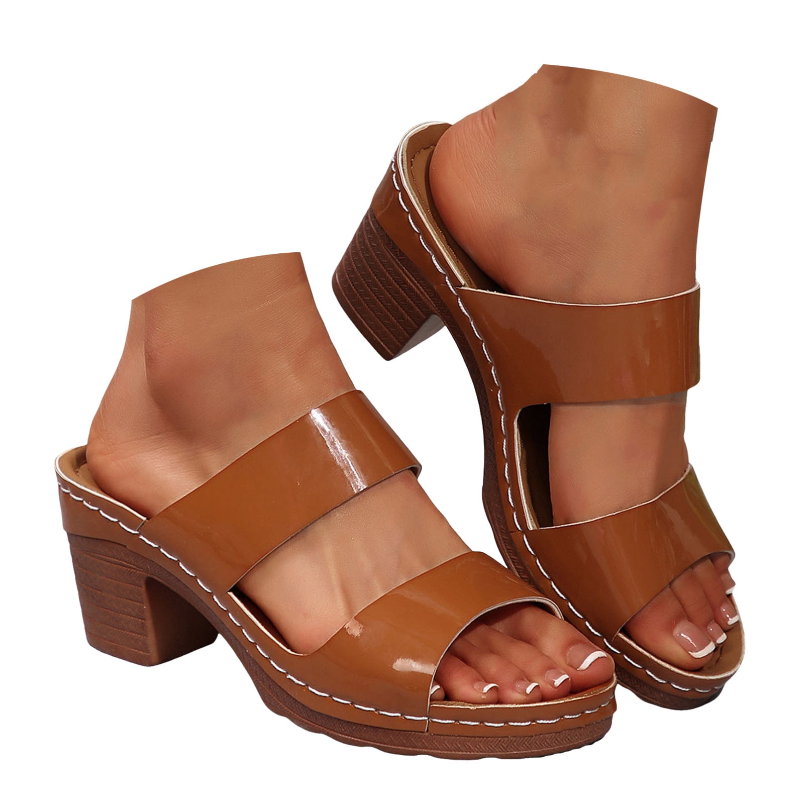IUJSOY Gladiator Sandals for Women 2025 Open Toe Backless Heels Strappy ...