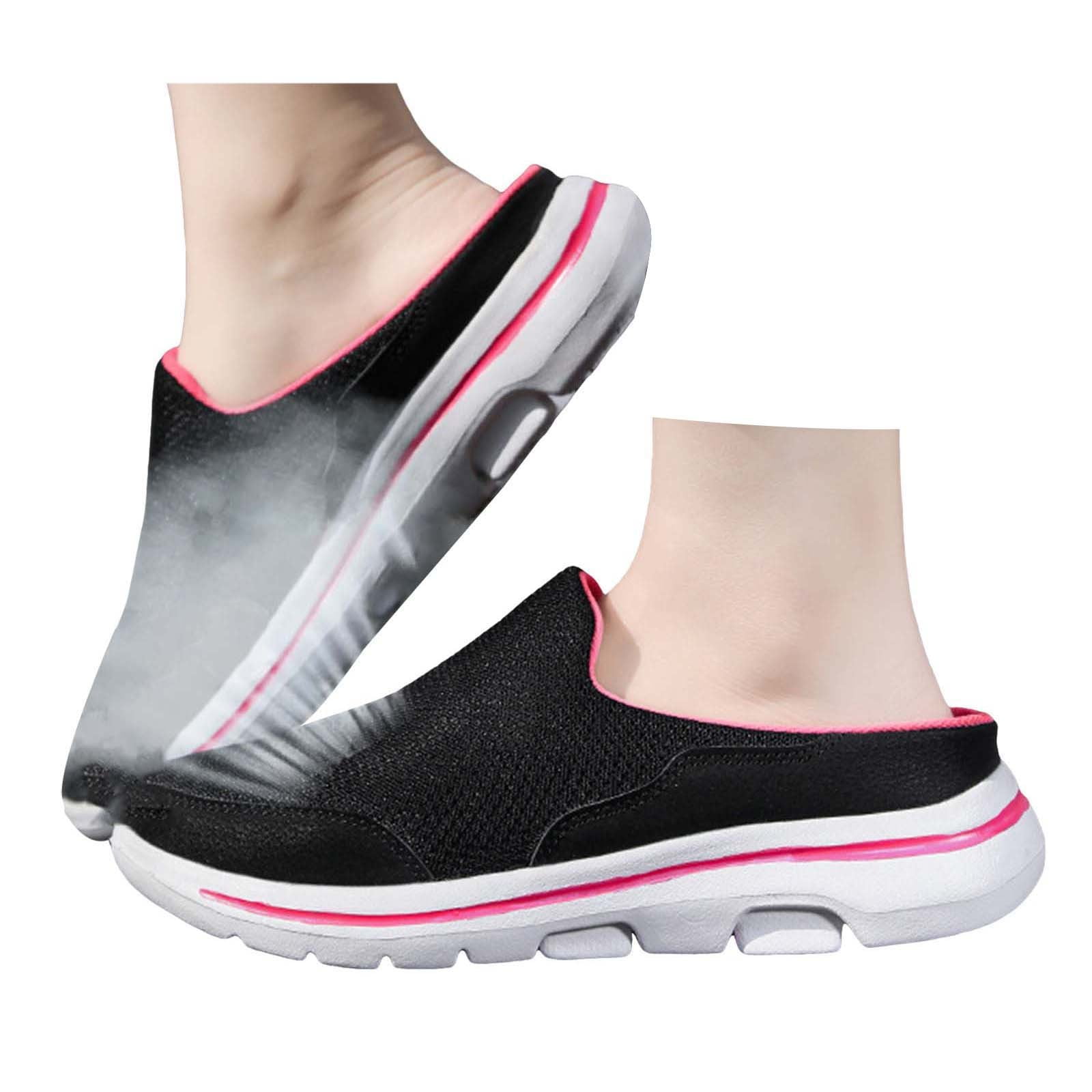 IUJSOY Men's Women's Open Back Sneaker Clogs Knit Mules Shoes Slip on ...