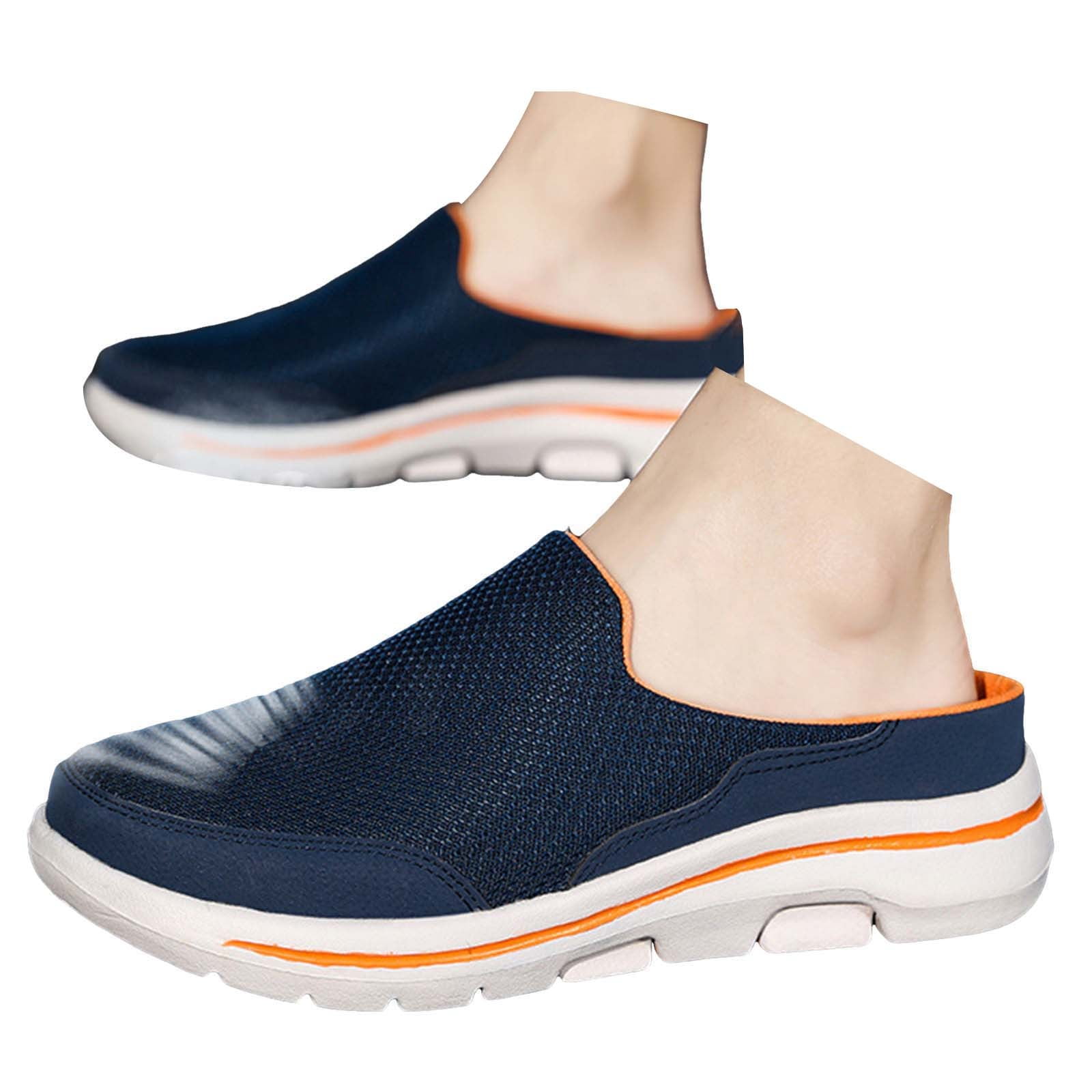 IUJSOY Men's Women's Open Back Sneaker Clogs Knit Mules Shoes Slip on ...