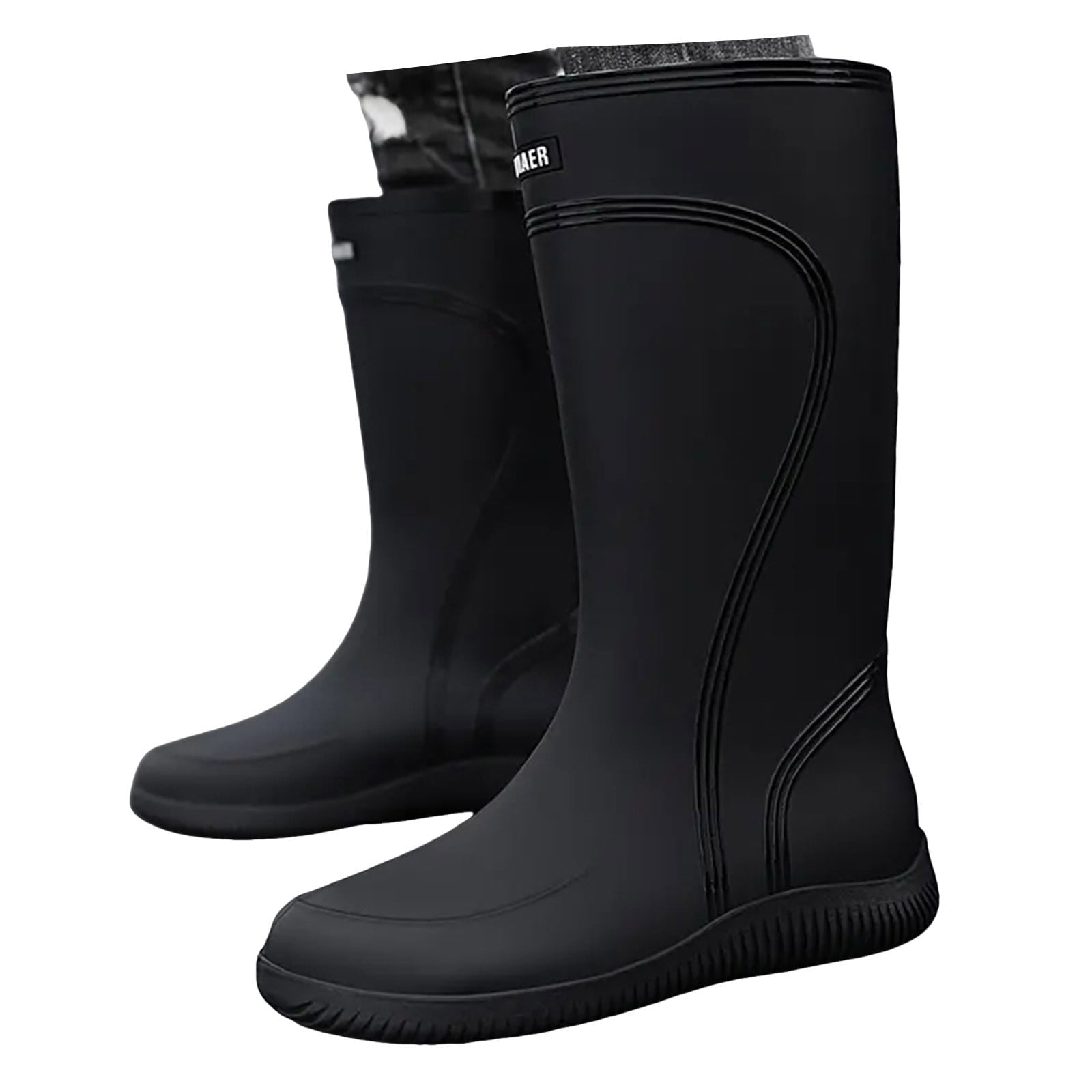 IUJSOY Mens Rubber Rain Boots Mid Calf Waterproof Insulated Muck Boots ...