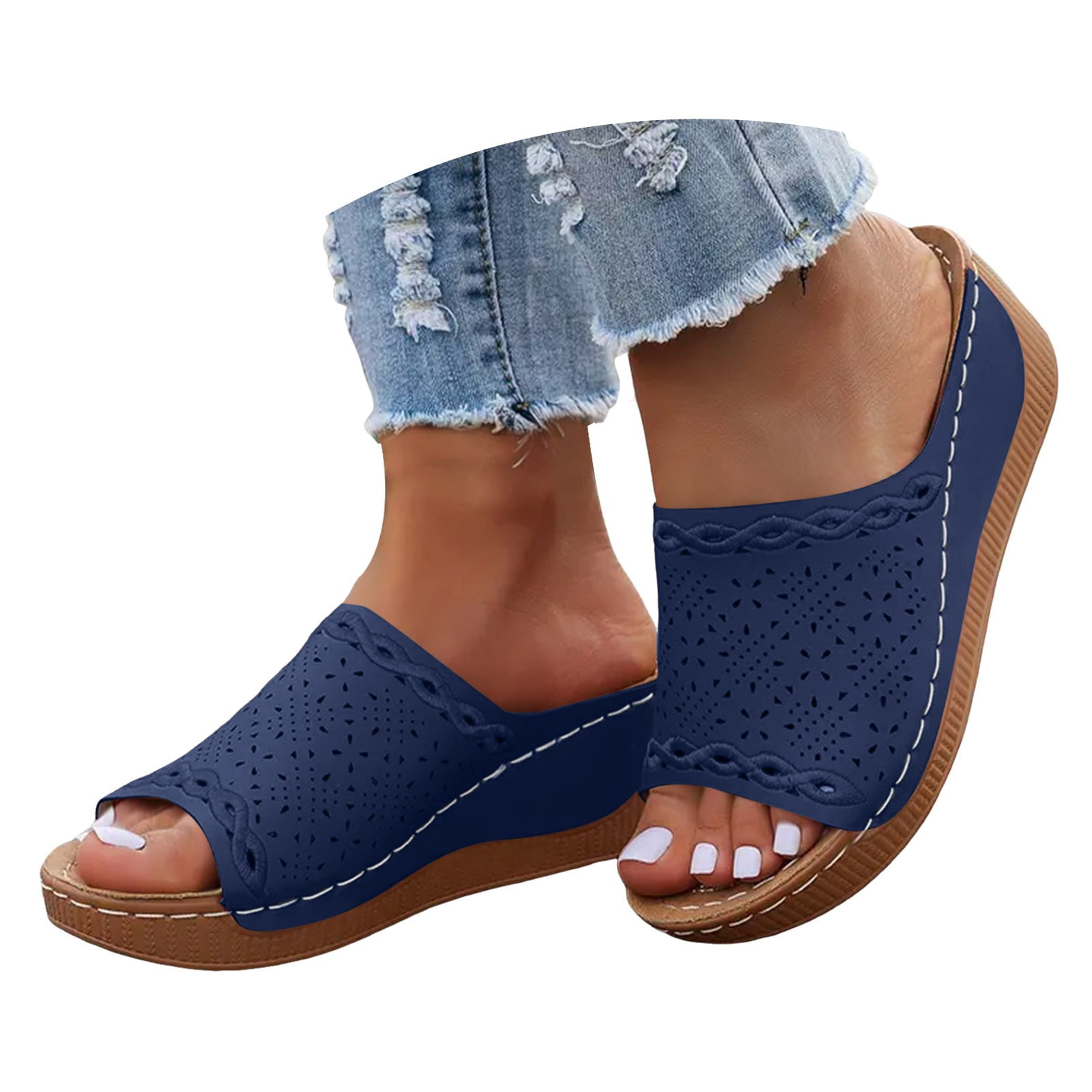 IUJSOY Platform Wedge Sandals for Women 2025 Bohemian Slip on Shoes ...