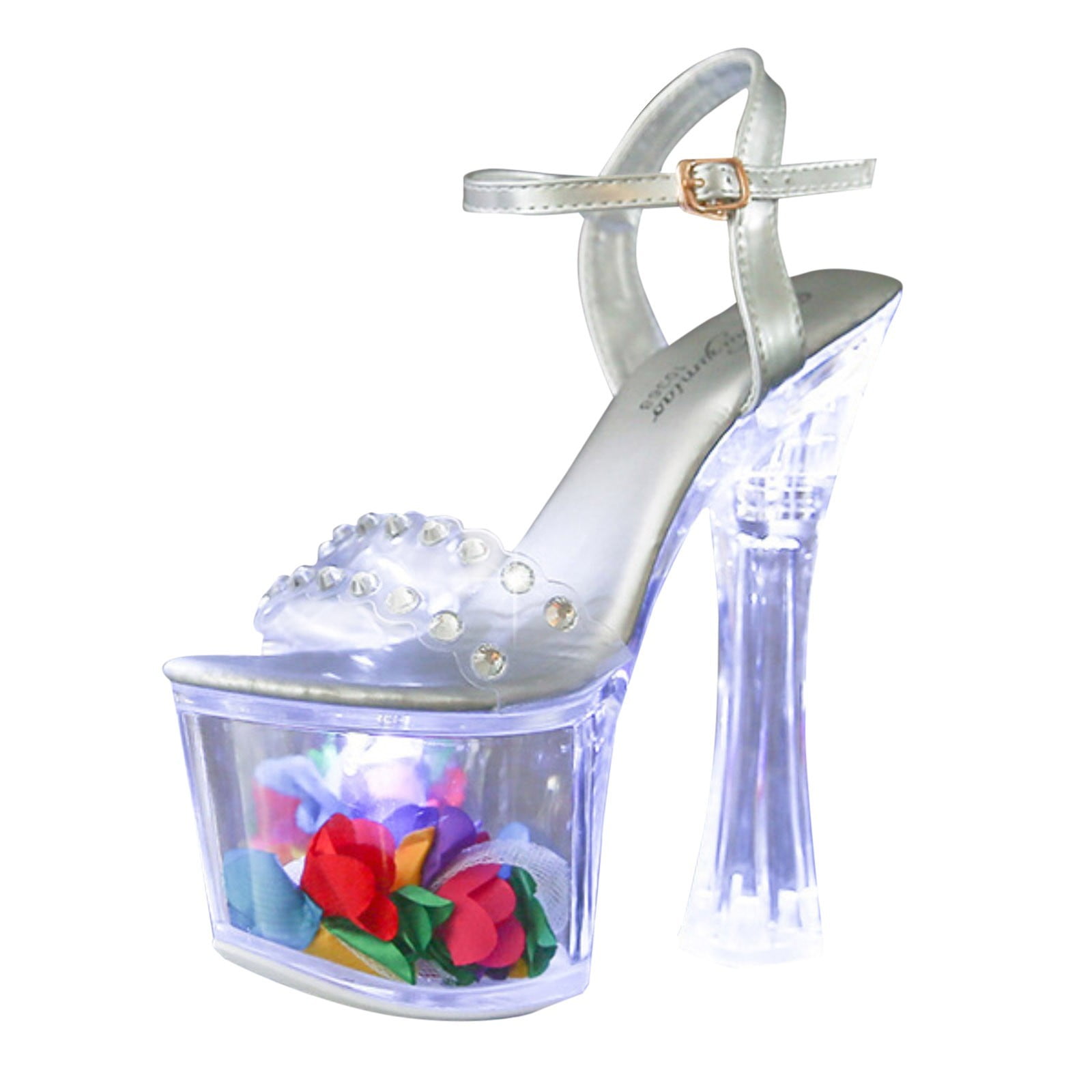 IUJSOY Sexy Clear Platform Sandal Heels for Women 7 in 17cm Pole Dance ...