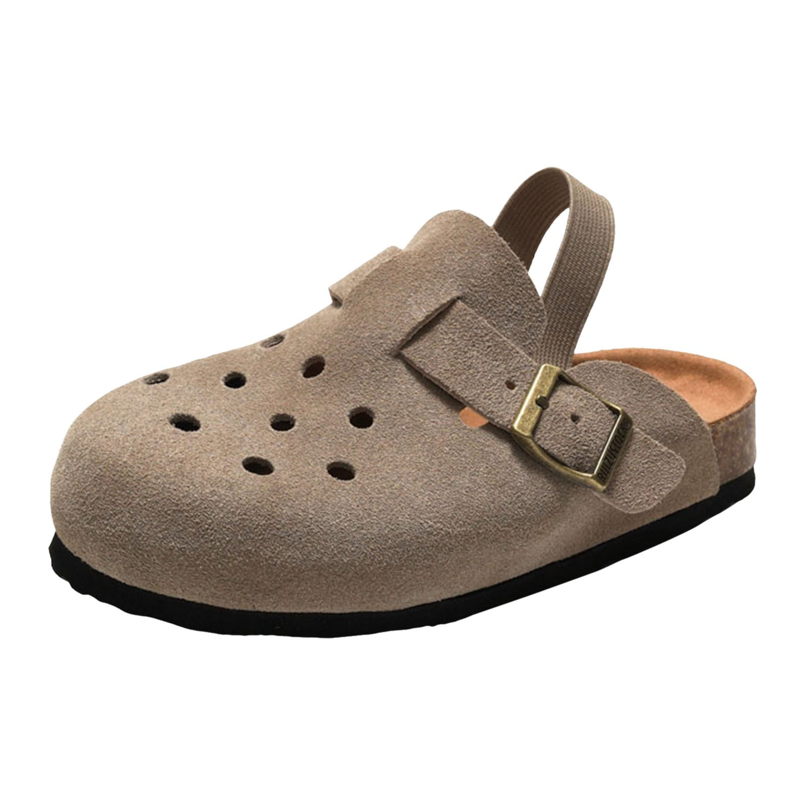 IUJSOY Toddler Clogs Kids Suede Cork Footbed Mules Elastic Strap Boys ...